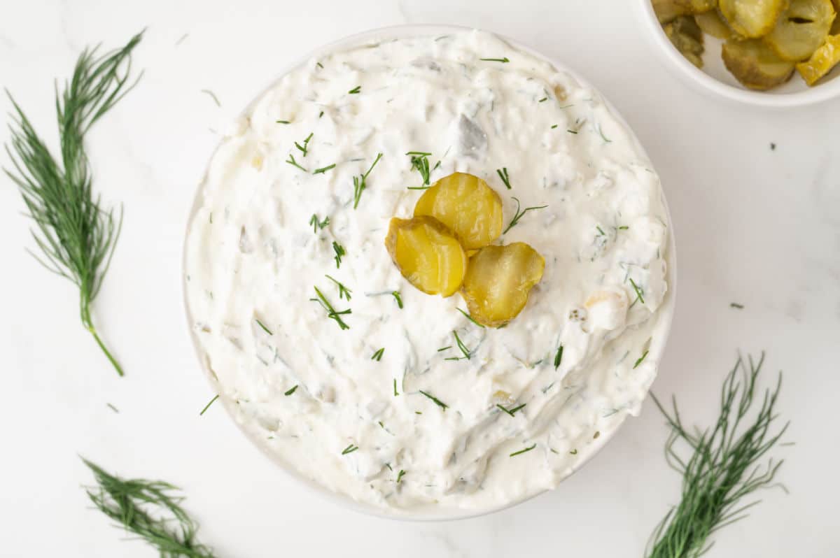 The Best Dill Pickle Dip for Parties, Game Day, and Snacking